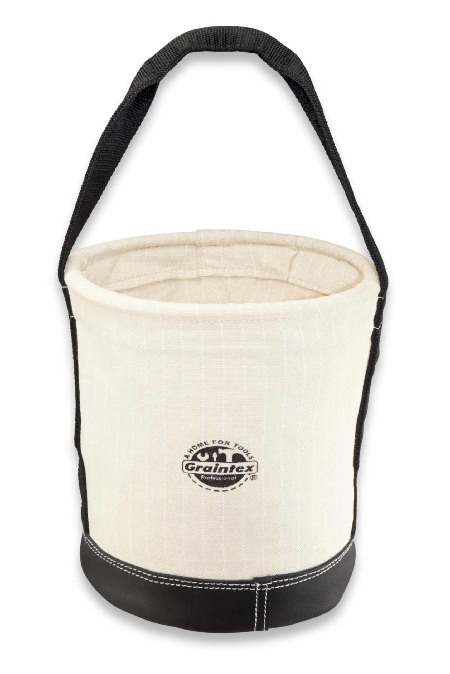Graintex CB2101 Utility Canvas Tapered Bucket Leather Bottom 14" X 12 ...