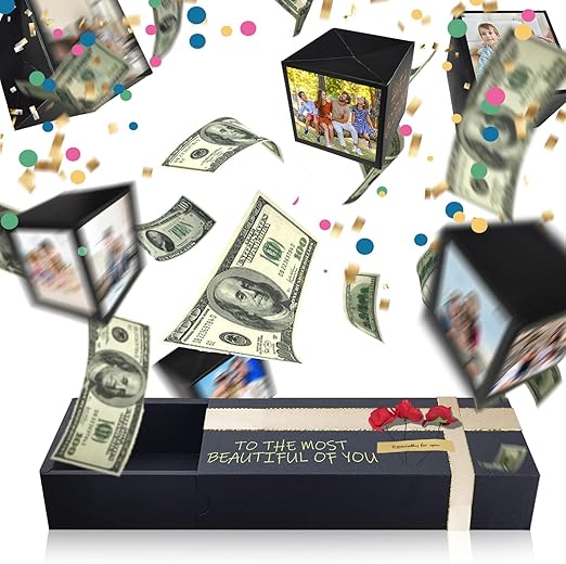 Amazon.com: POUYRBA Surprise Gift Box Explosion for Money, Surprise Box ...