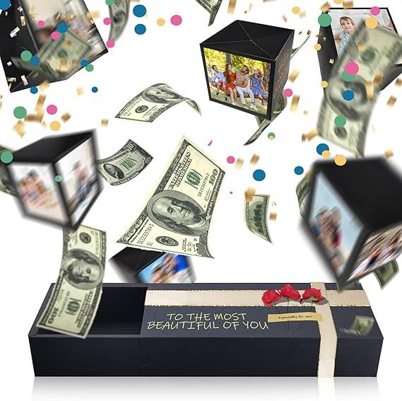 Amazon.com: POUYRBA Surprise Gift Box Explosion for Money, Surprise Box ...