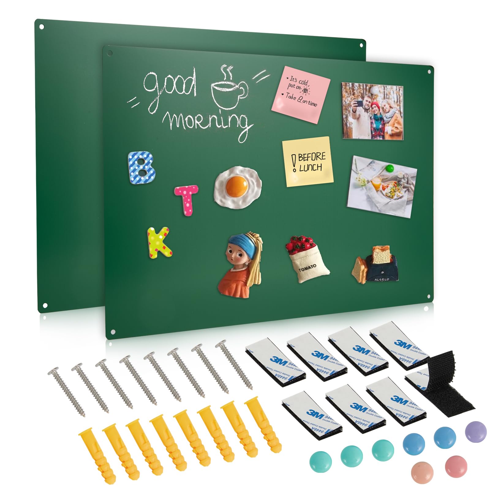 Amazon.com : 2 Pack Green Magnetic Board 17.2"x11.8" Magnet Bulletin ...