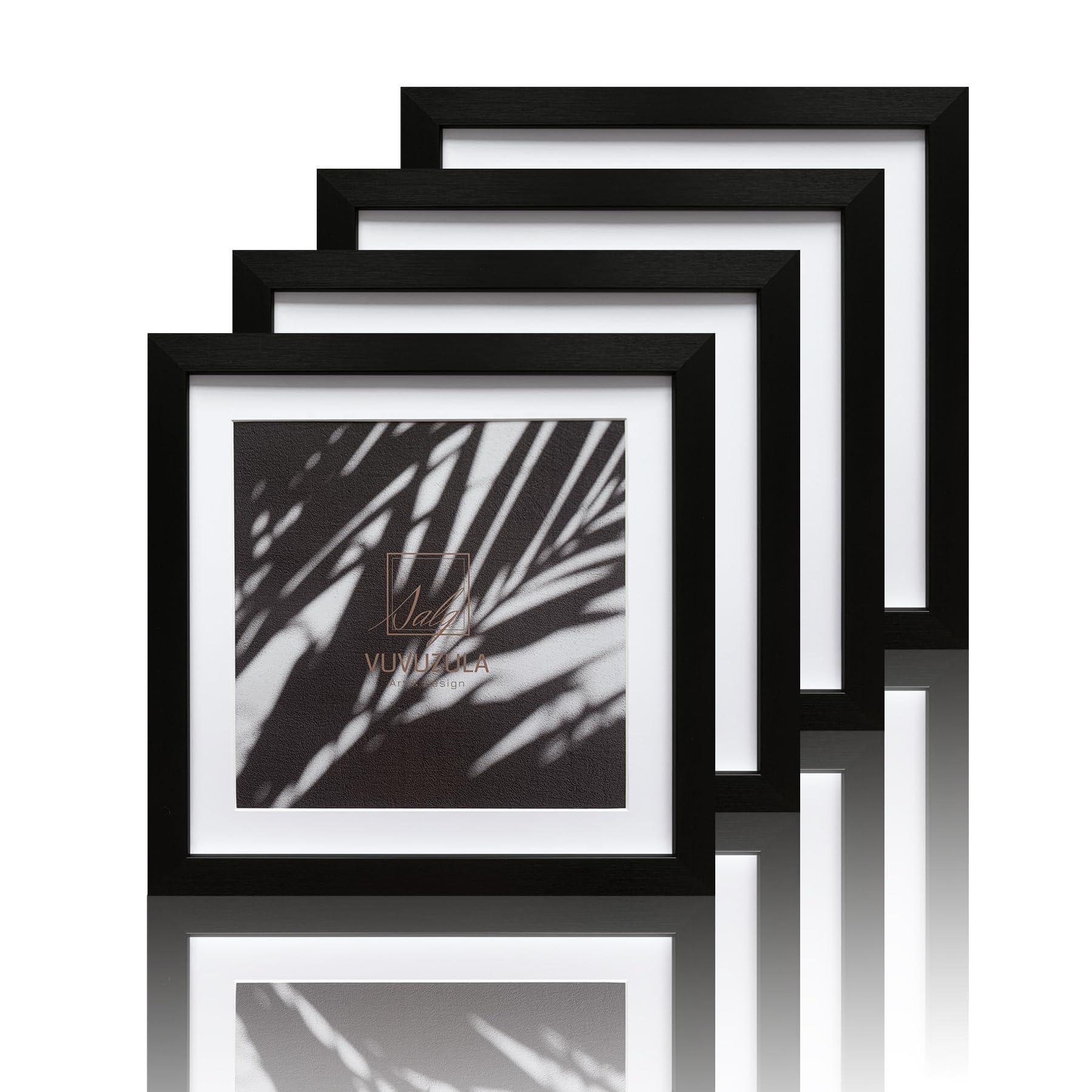 VUVUZULA 10×10 Inch Square Picture Frames Black Set of 4 Photo Frame ...