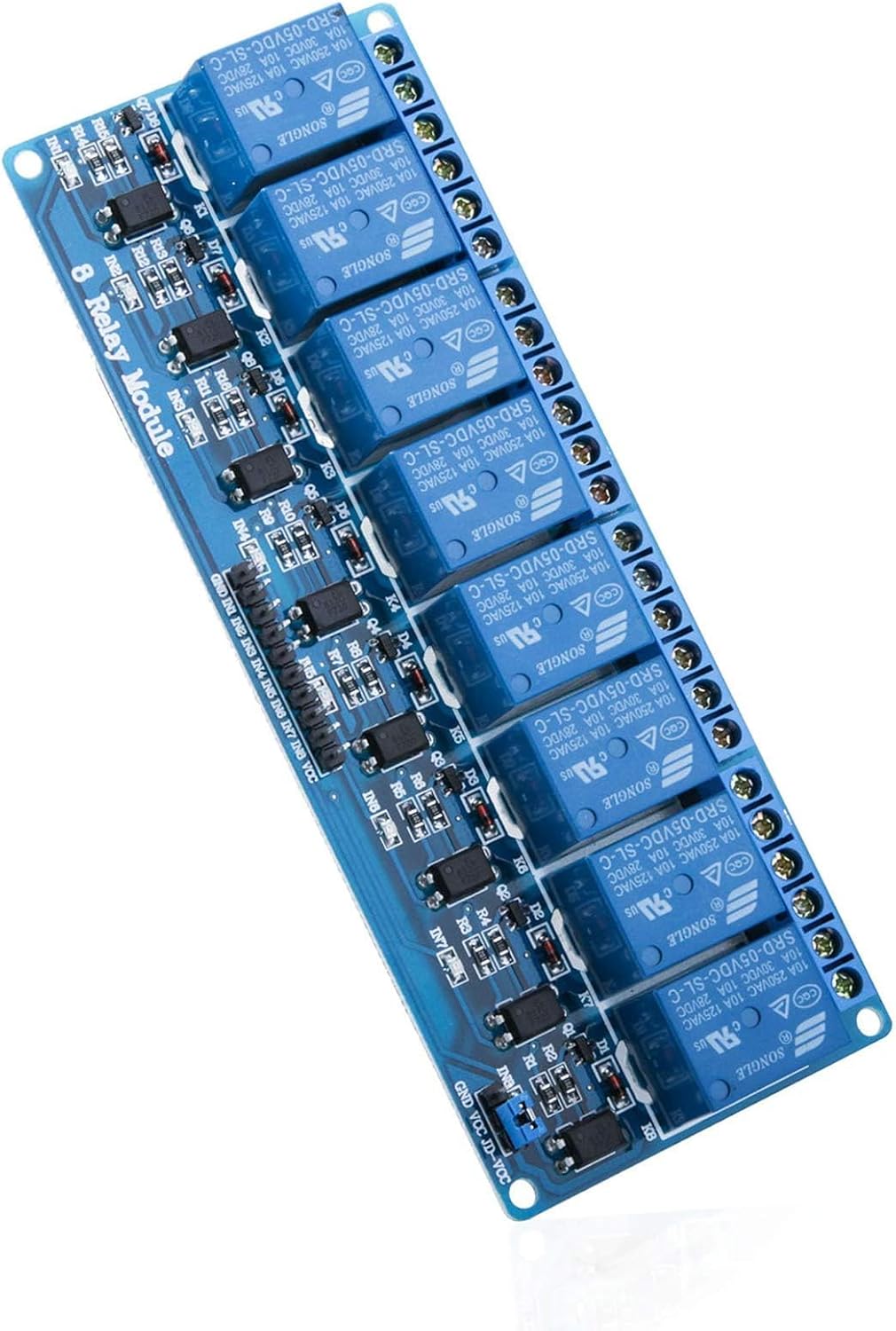 ELEGOO 8 Channel DC 5V Relay Module with Optocoupler for Arduino UNO R3 ...