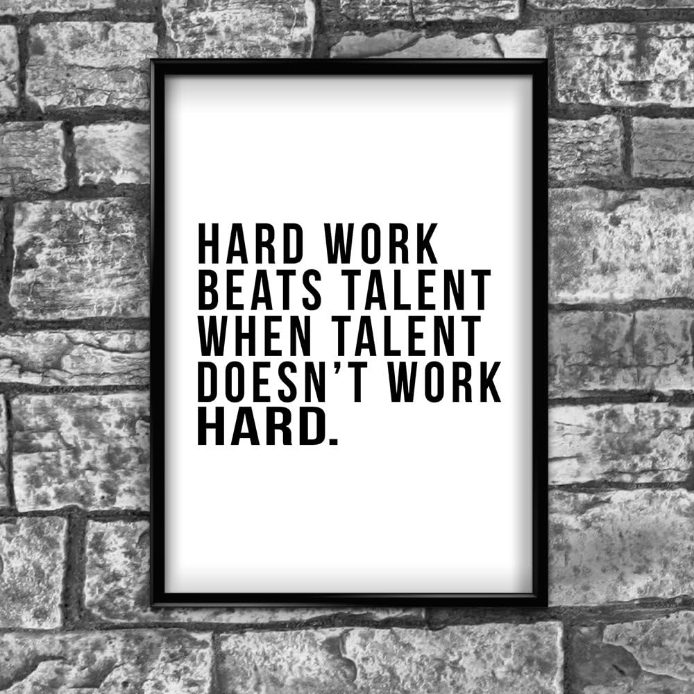 Amazon.com: Stukk Hard Work Beats Talent Inspirational Positive Quote ...