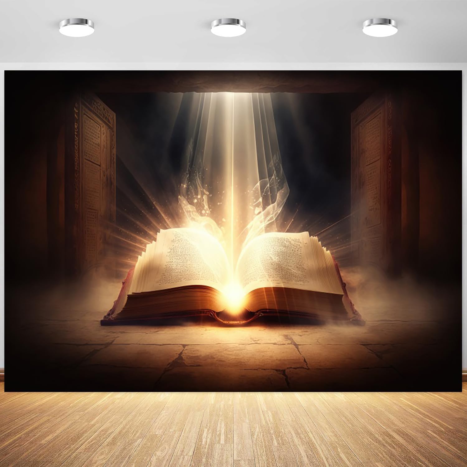 Amazon.com: 15x10ft Bible Backdrop Jesus Christ Holy Light Opened Bible ...
