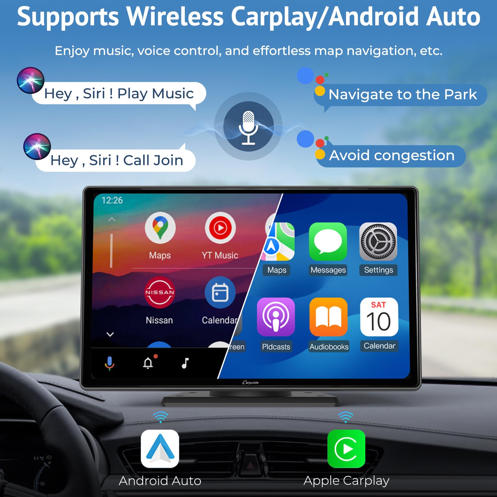 Snapklik.com : Carpuride W901 Plus, 3 In 1 Wireless CarPlay & Android ...
