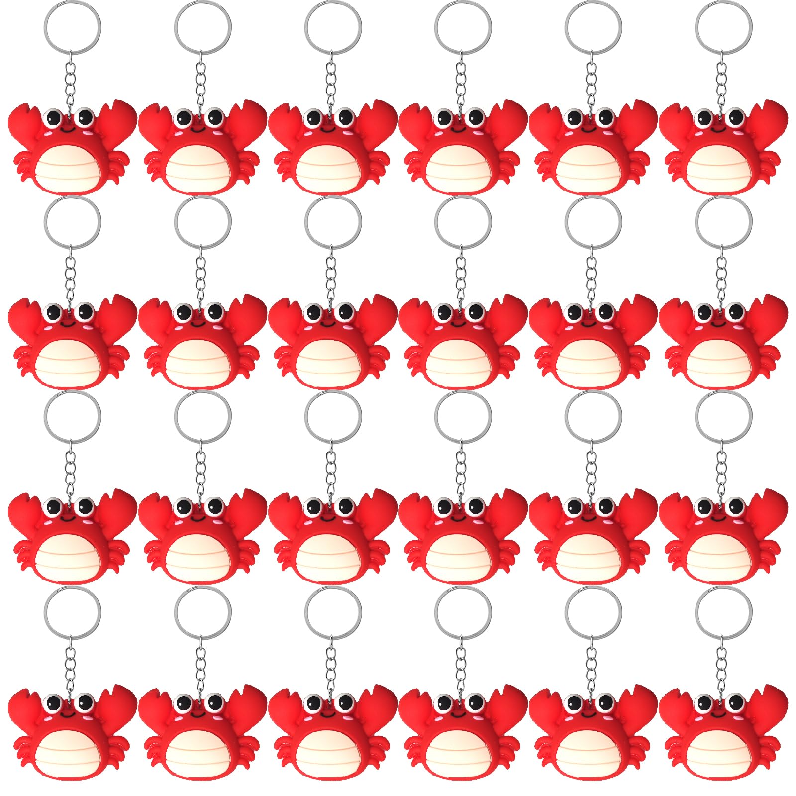 Amazon.com: 24 Pcs Rubber Crab Keychains Bulk, Cute Crab Keychains ...