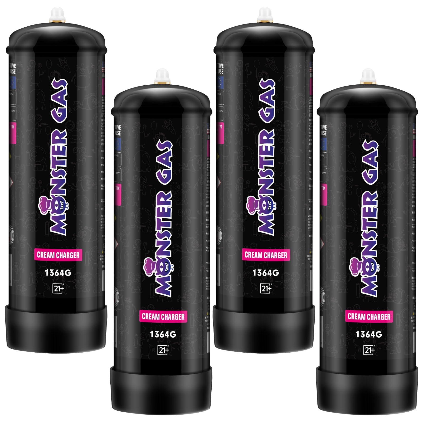 Amazon.com: MONSTER GAS Whipped Cream Charger 1364g 2.2L, Whip Cream ...