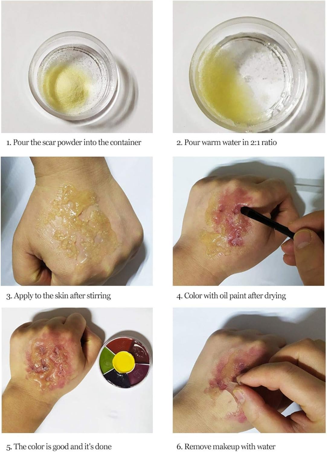 Makeup Scars Powder, Halloween Scar Wax Sfx Makeup Set Makeup Tool for ...