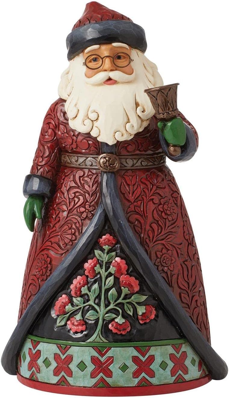 Amazon.com: Enesco Jim Shore Holiday Manor Santa with Bell Figurine ...