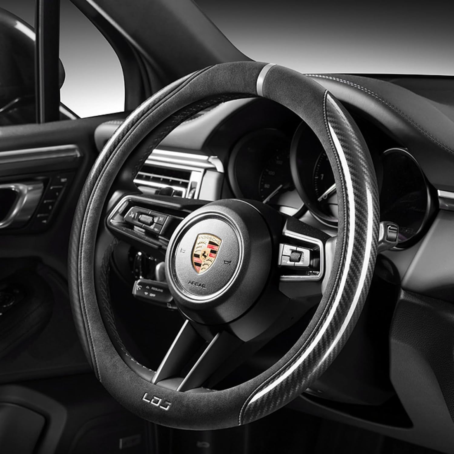 Amazon | TATACLEA ハンドルカバー スエード カーボンファイバーパターン ステアリングカバー 軽自動車 ラウンド 38CM さまざまなモデルに適用可能、あらゆる季節に汎用 ...