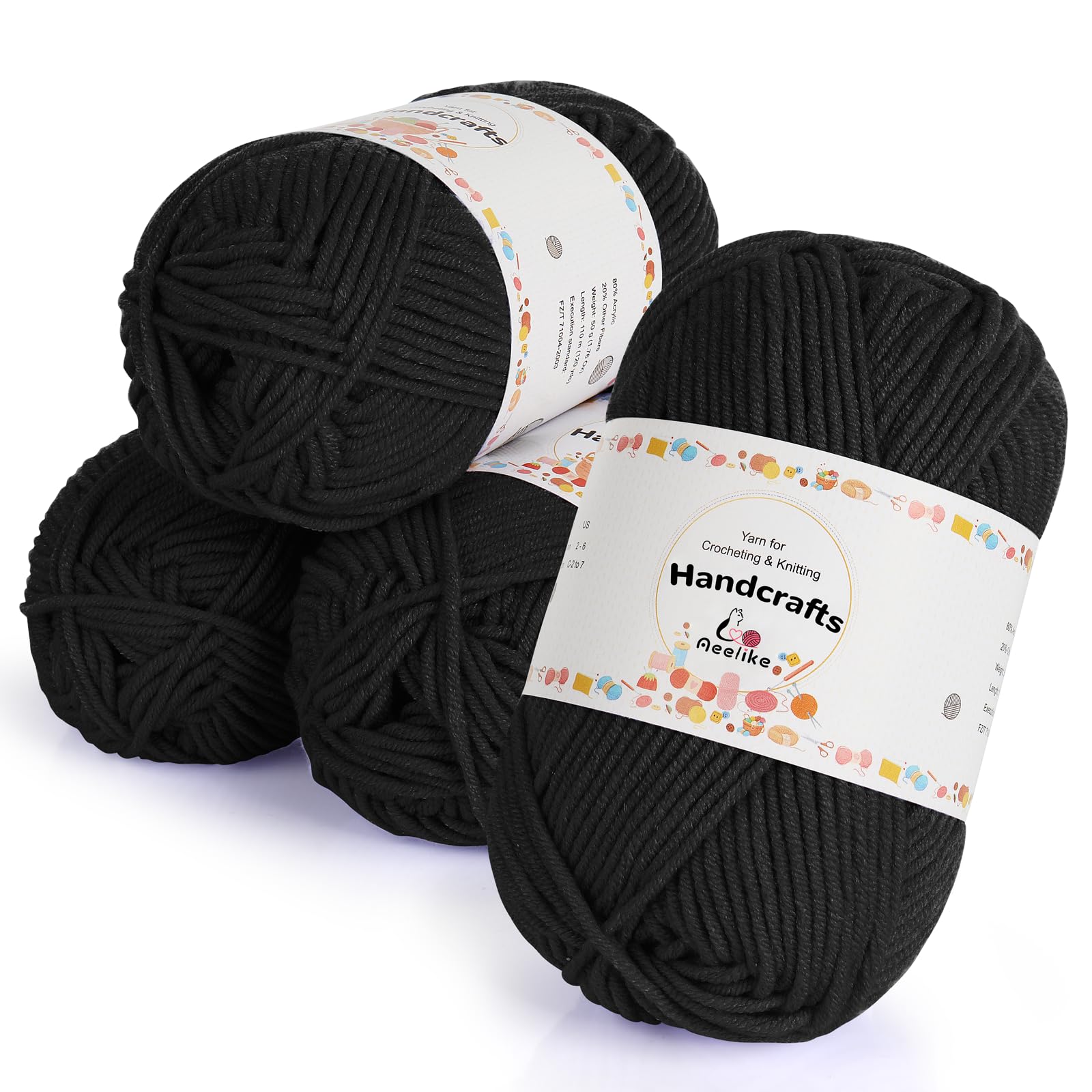 Amazon.com: 480 Yards Soft Acrylic Yarn, Aeelike 4 Pcs Crochet Yarn ...