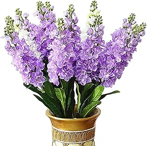 Amazon.com: Emivery 5pcs Artificial Delphinium Flowers Long Stem Violet ...