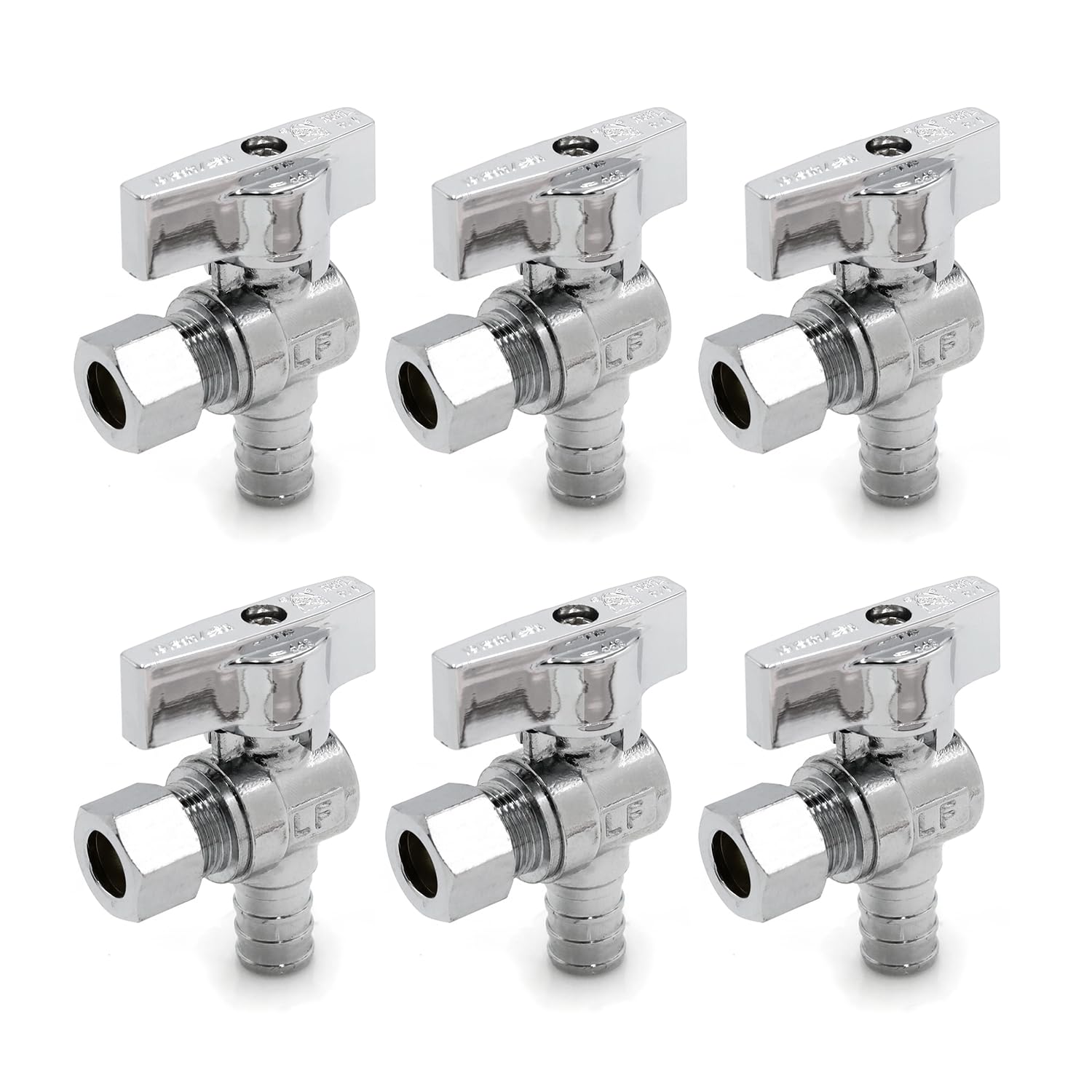 Lead-Free Brass, Quarter-Turn, Angle Supply Stop Valves, 1/2" PEX B ...