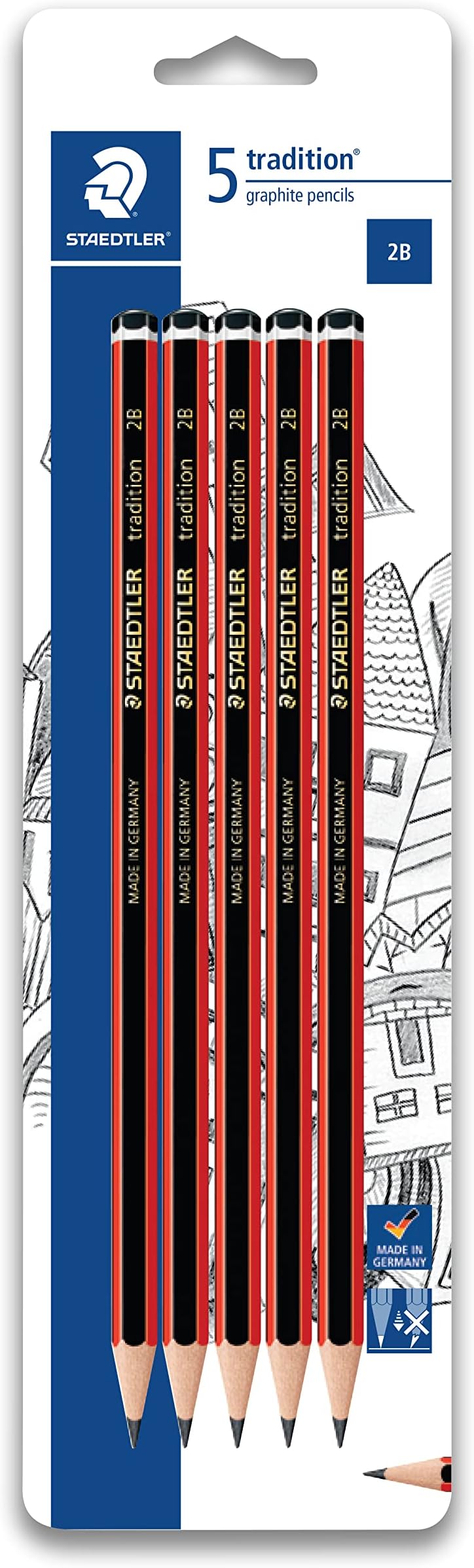 STAEDTLER Tradition Graphite Pencils 2B 5 Pack : Amazon.com.au: Home