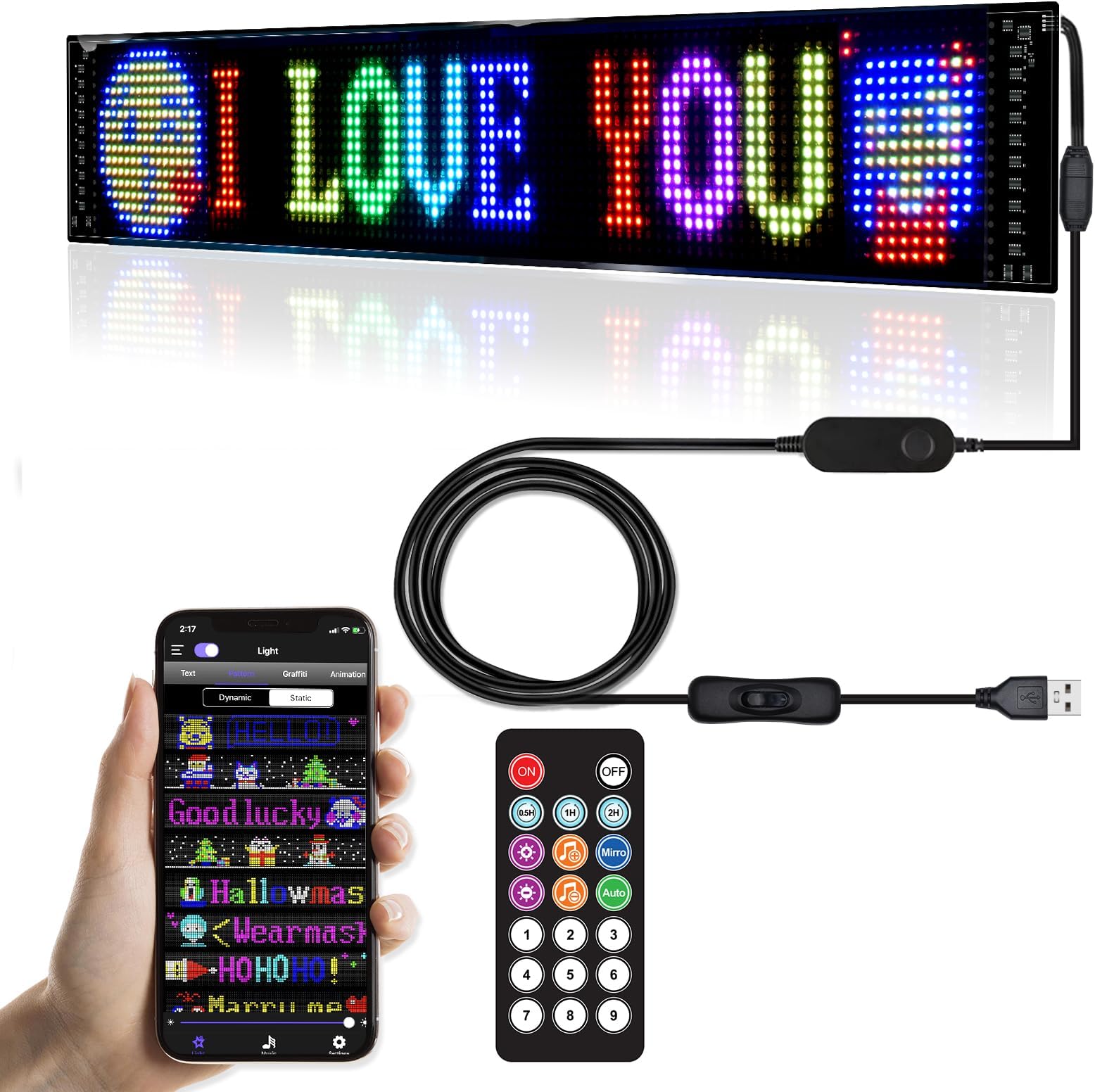 Amazon.com: LED Sign, 23"x5" Programmable LED Sign with Bluetooth APP ...