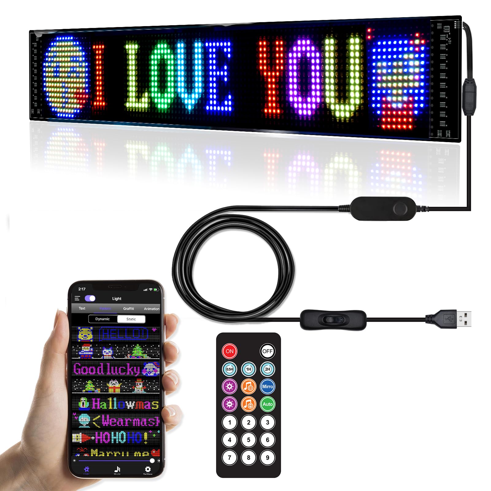 Programmable Led Signs Flexible Scrolling Led Display Bluetooth App ...