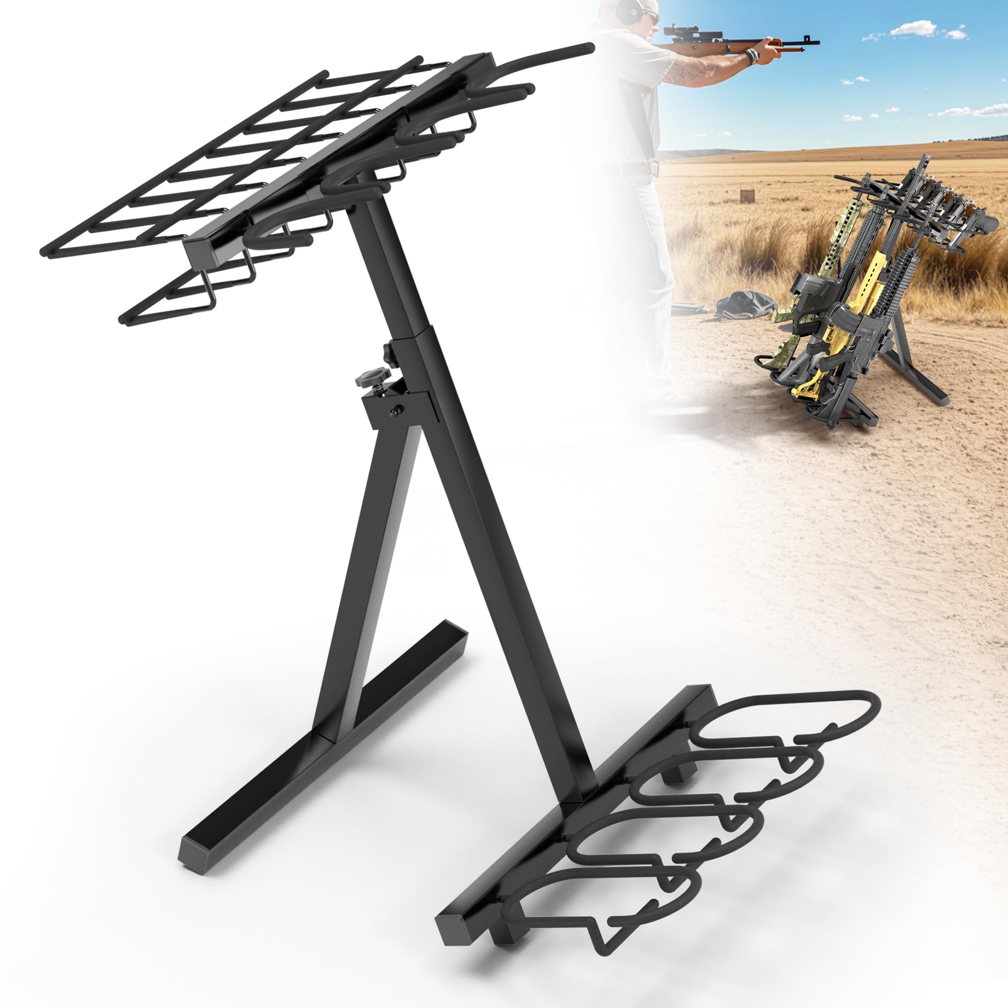 Snapklik.com : YUEYIN Adjustable Folding Gun Rack Stand For Rifles And ...