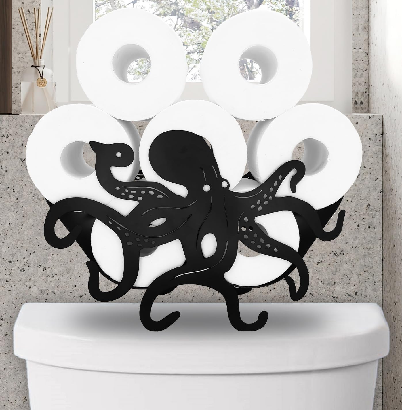 Amazon.com: Cute Octopus Animal Decorative Toilet Paper Holder Stand ...