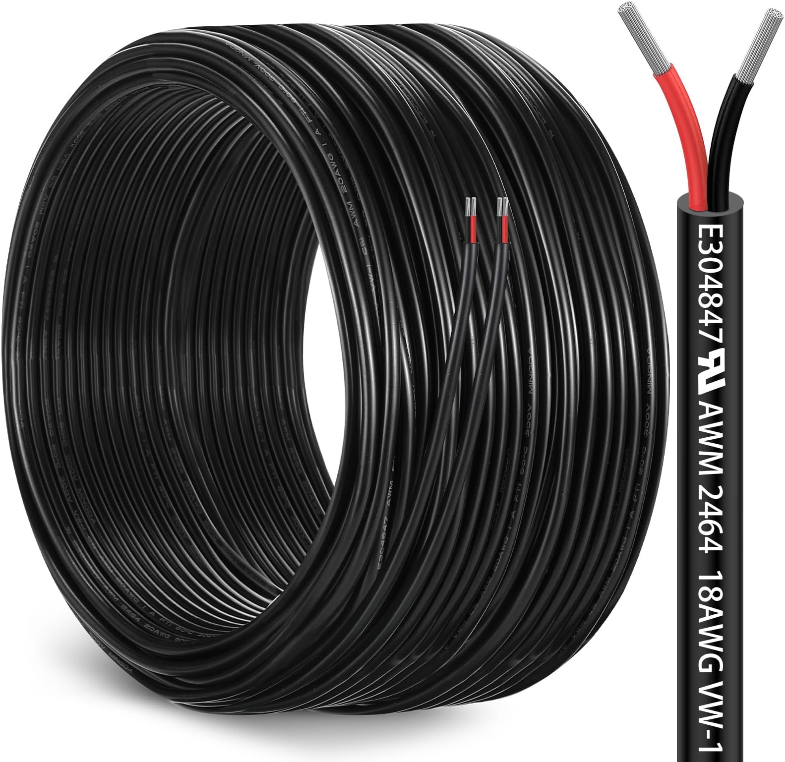 Copkim 295 ft 18 Gauge 2 Conductor Electrical Wire 18 AWG Wire Stranded ...