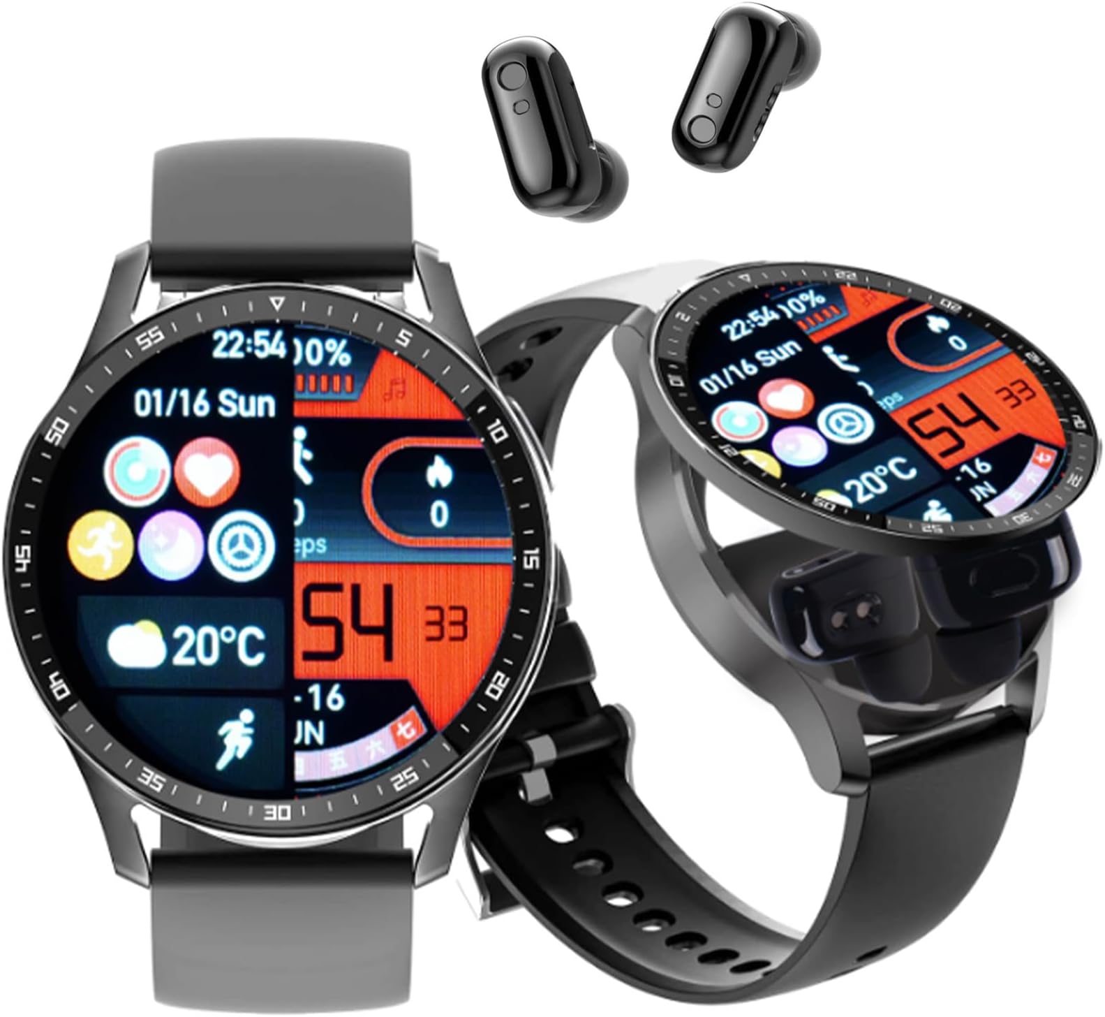 Amazon.com: VOVOAEWACH Smart Watch with Earbuds, 1.32 Inch Round ...