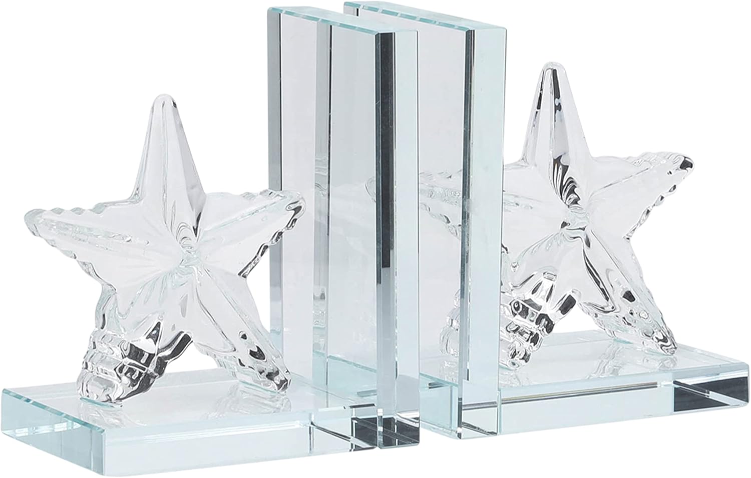 Amazon.com: Sagebrook Home Set of 5” Crystal Bookends - Pair of Frosted ...