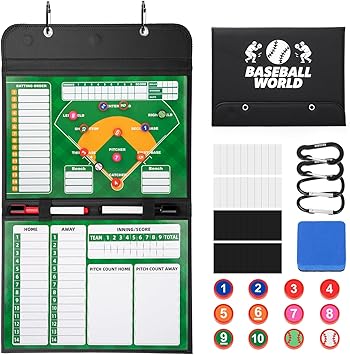 Amazon.com : Magnetic Baseball Lineup Board, Leather Cover Baseball ...