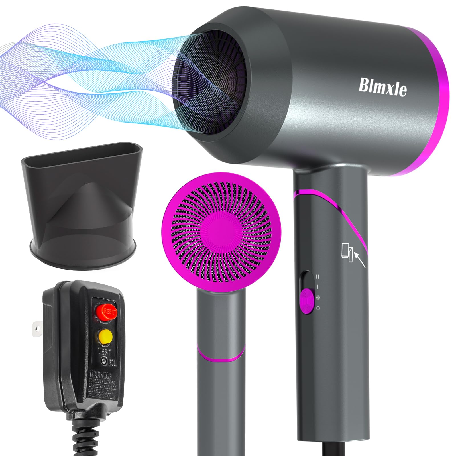 Amazon.com : Blmxle Hair Blow Dryer, Travel Hair Dryer with Foldable ...