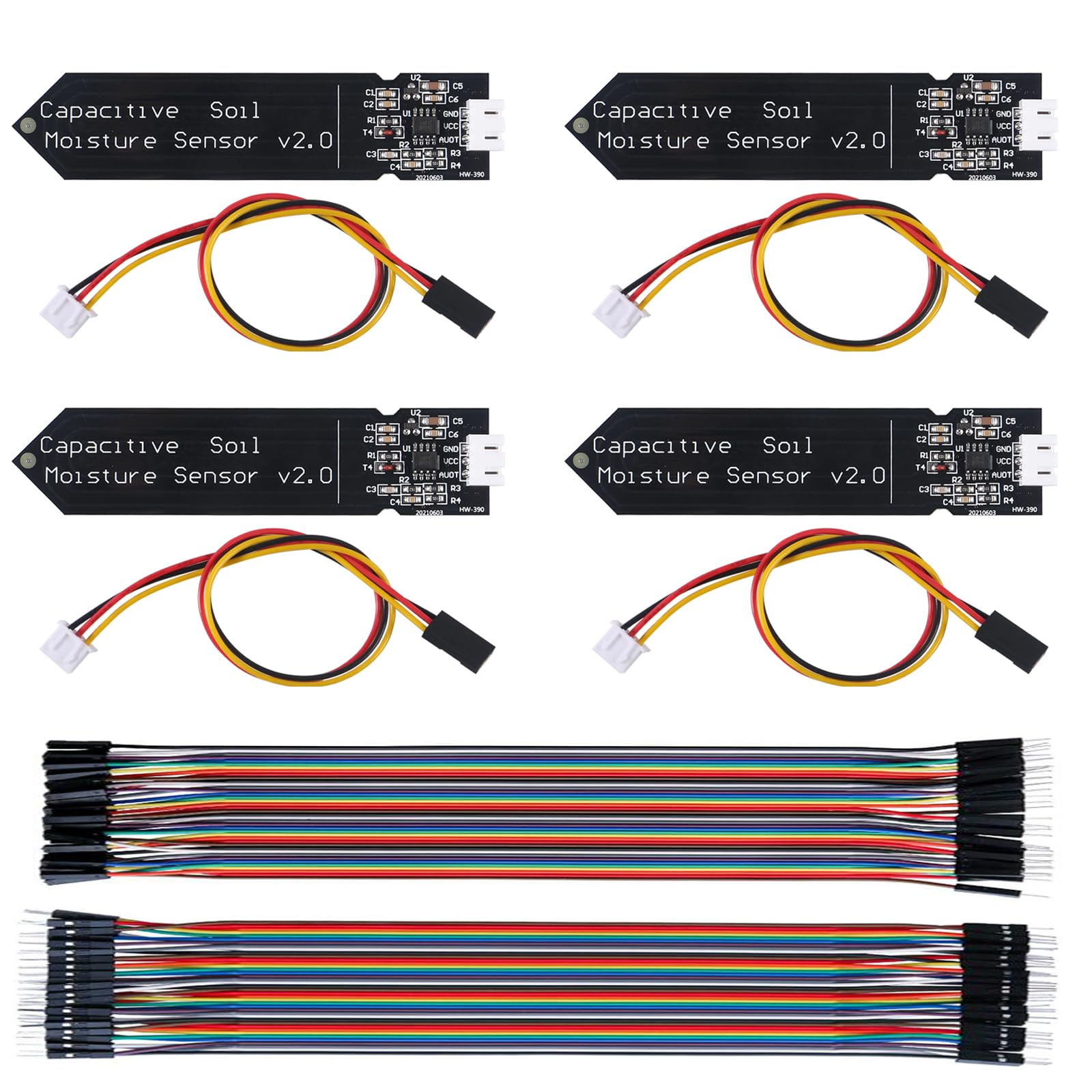 AEDIKO 4pcs Capacitive Soil Moisture Sensor Corrosion Resistant ...