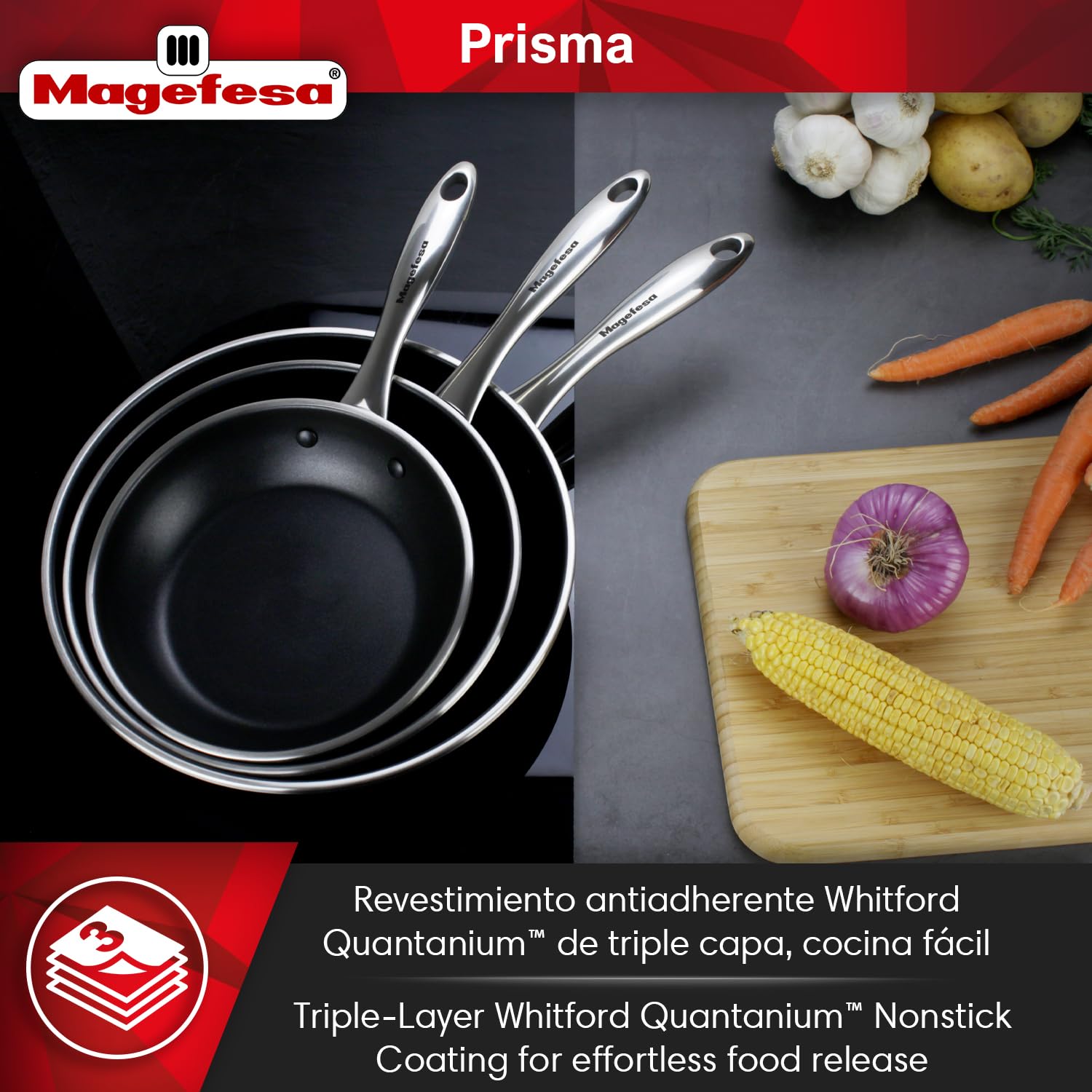 Snapklik.com : Prisma 9.4-Inch Frying Pan, 18/10 Stainless Steel ...