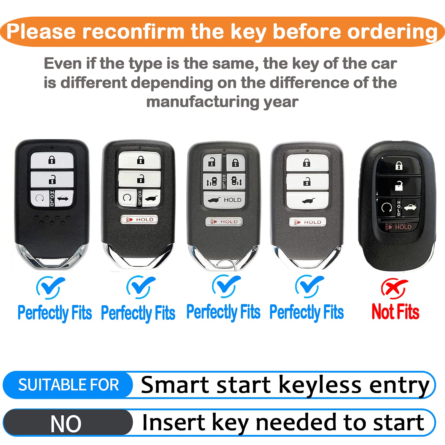 CIHON for Honda Key Fob Cover with Leather Keychain Soft Protector Key ...