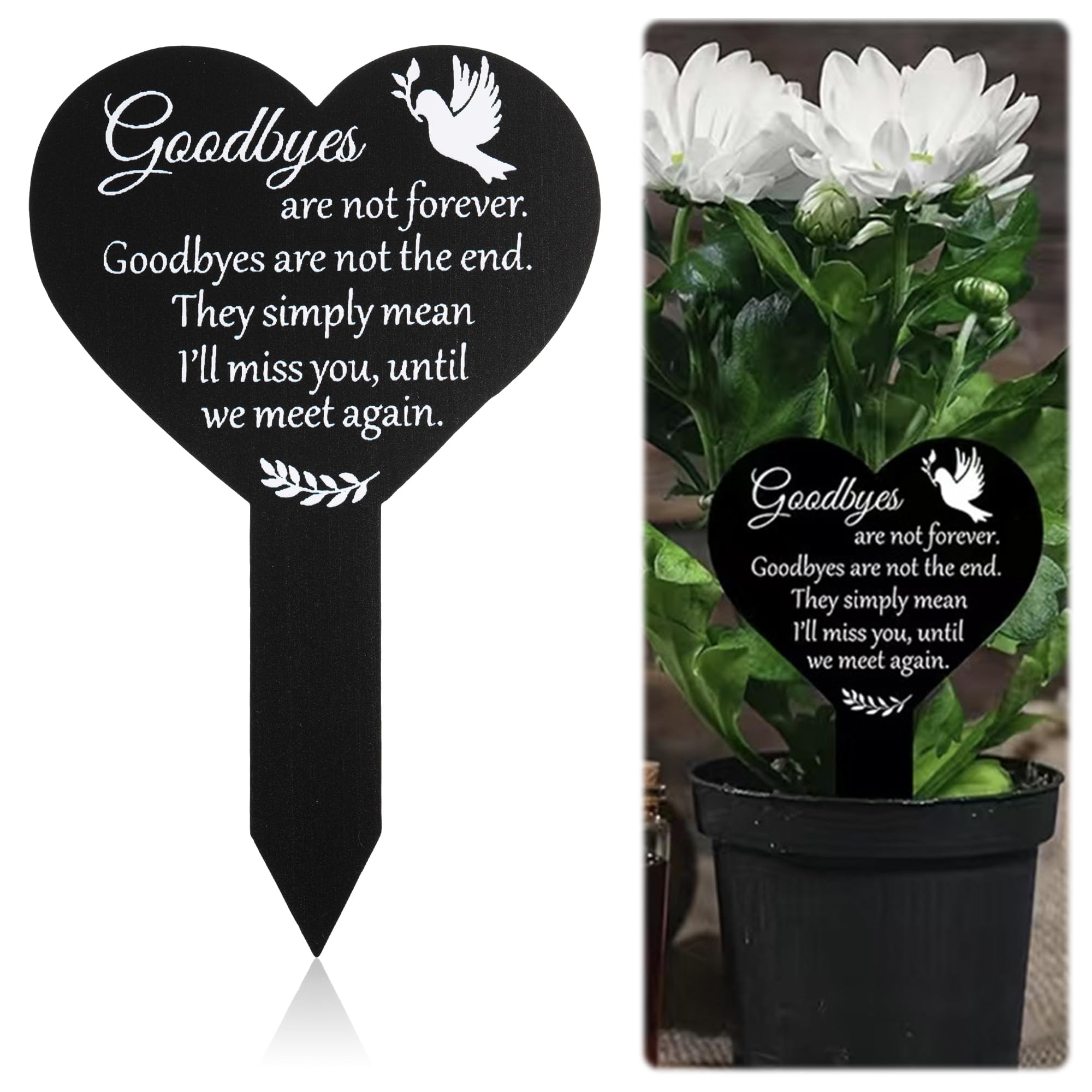Buy Heart Graveside Memorial Plaque Graveside Memorial Stake Memorial ...