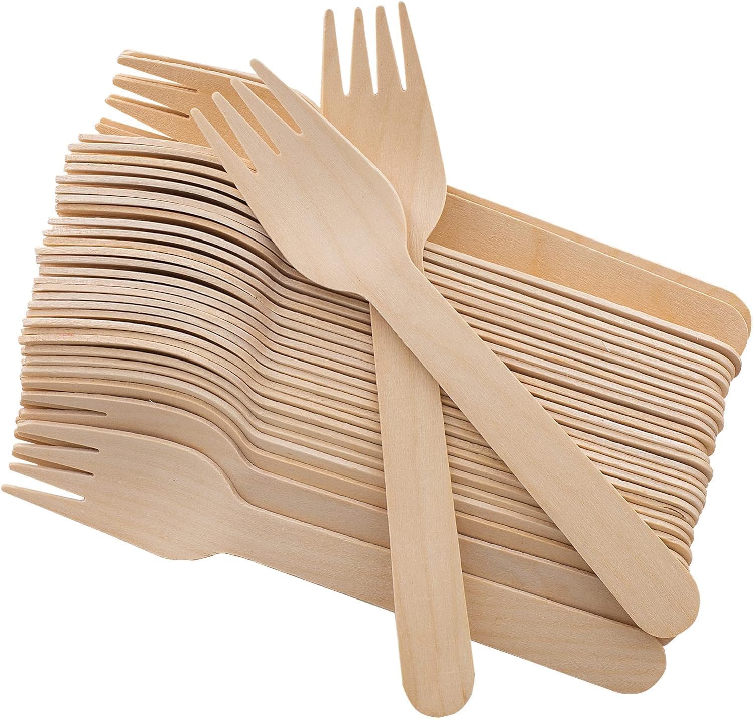 Wooden Forks 100 Pcs - Eco-Friendly Biodegradable Wooden Forks ...