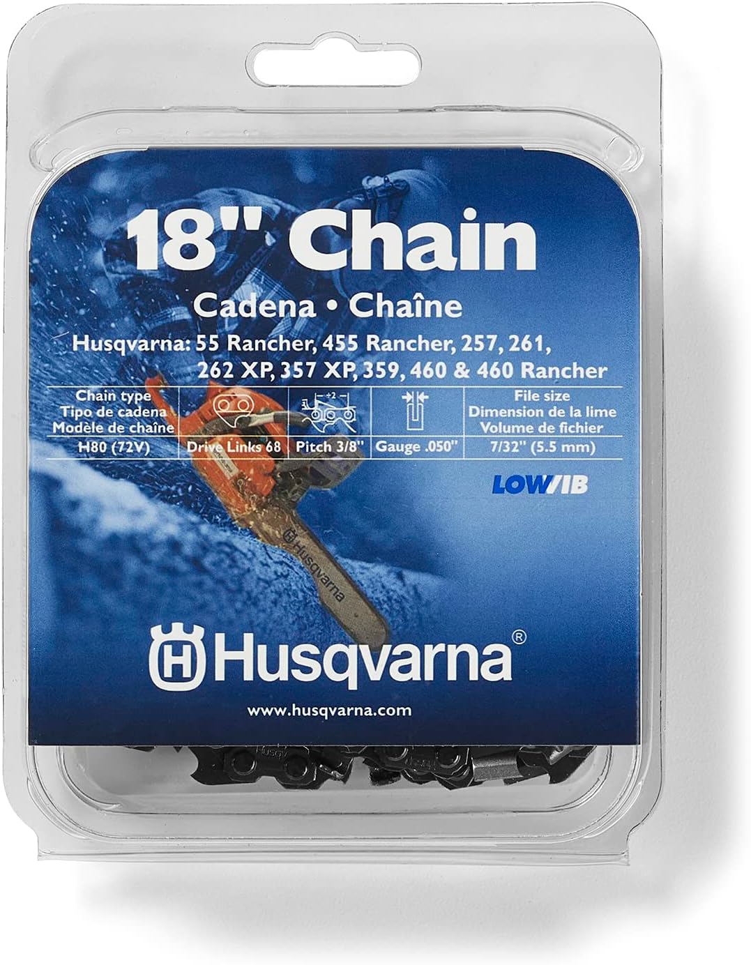 Amazon.com: Husqvarna X-Cut S93G 14 Inch Chainsaw Chain, 3/8" Mini ...