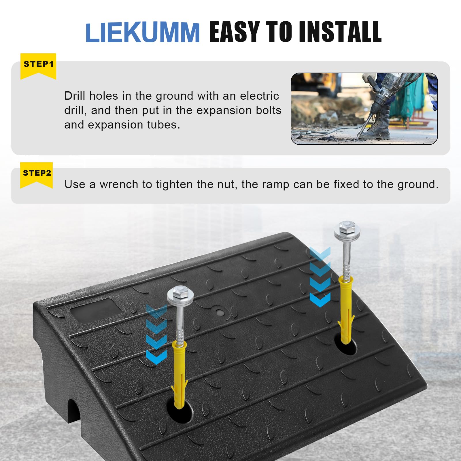 Snapklik.com : PVC Curb Ramp, 5"" Rise Height Heavy Duty Driveway Curb ...