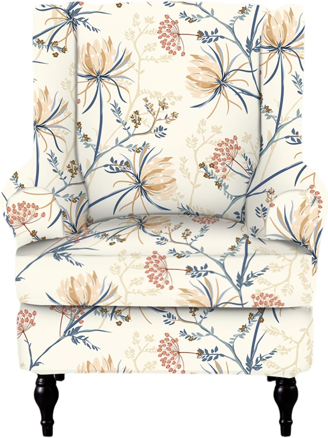 CRFATOP Wingback Chair Covers 2 Pieces Stretch Printed Wing Back Chair ...