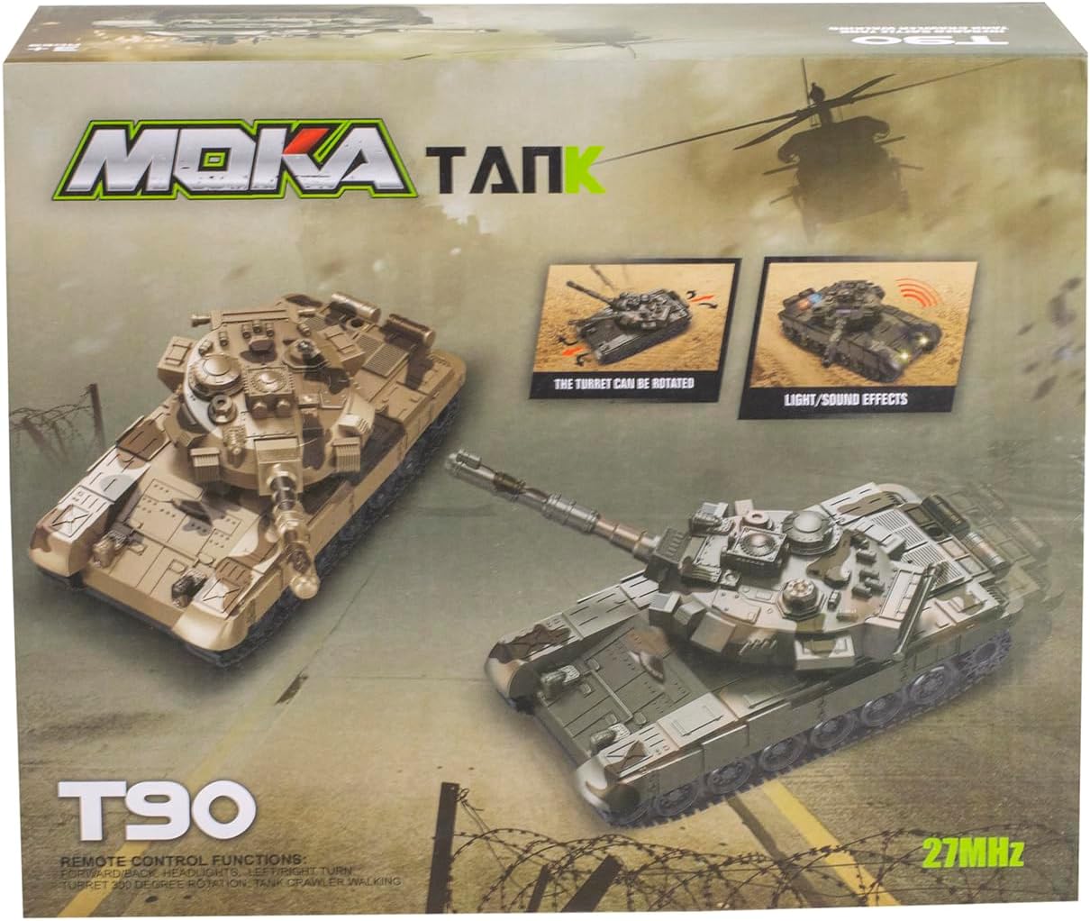 Zest 4 Toyz Remote Control Army Battle Tank 360 Rotating Turret with ...