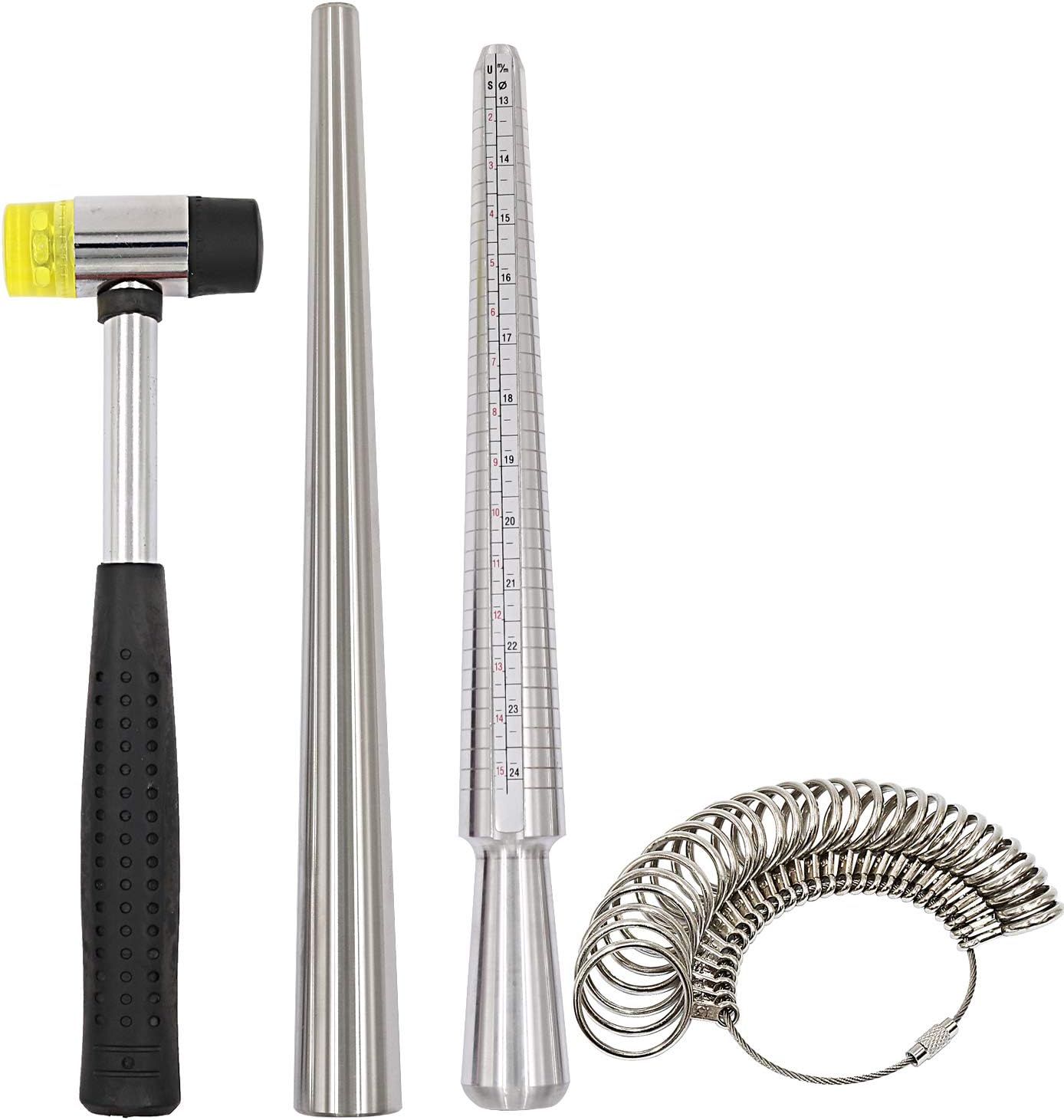 HEYMOUS Ring Sizer Tool Metal Ring Sizing Mandrel Ring Gauge Sizer Set ...