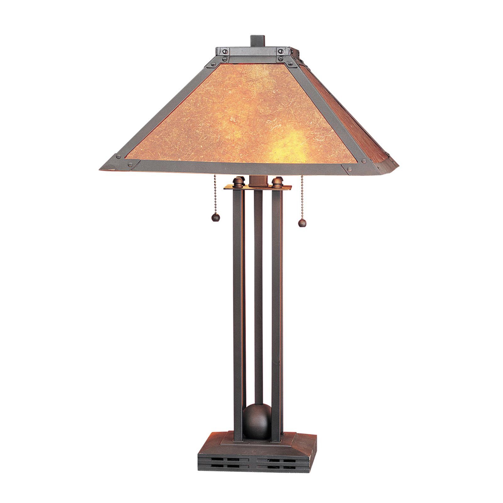 Cal Lighting BO-476 Table Lamp with Mica Glass Shades, Mattel Black ...