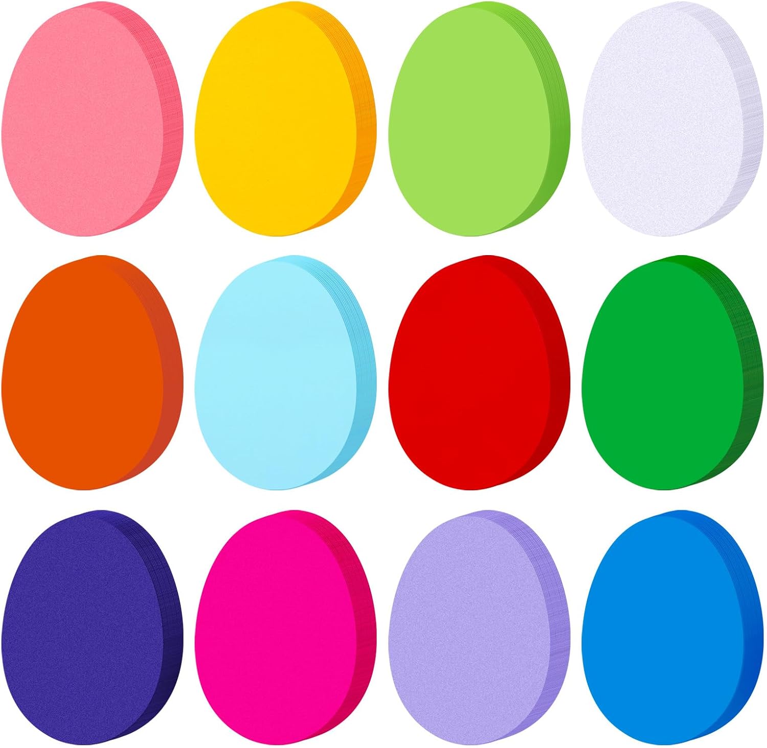 Amazon.com: Kisston 360 Pcs Easter Egg Cutouts Paper 3.9 Inch Assorted ...
