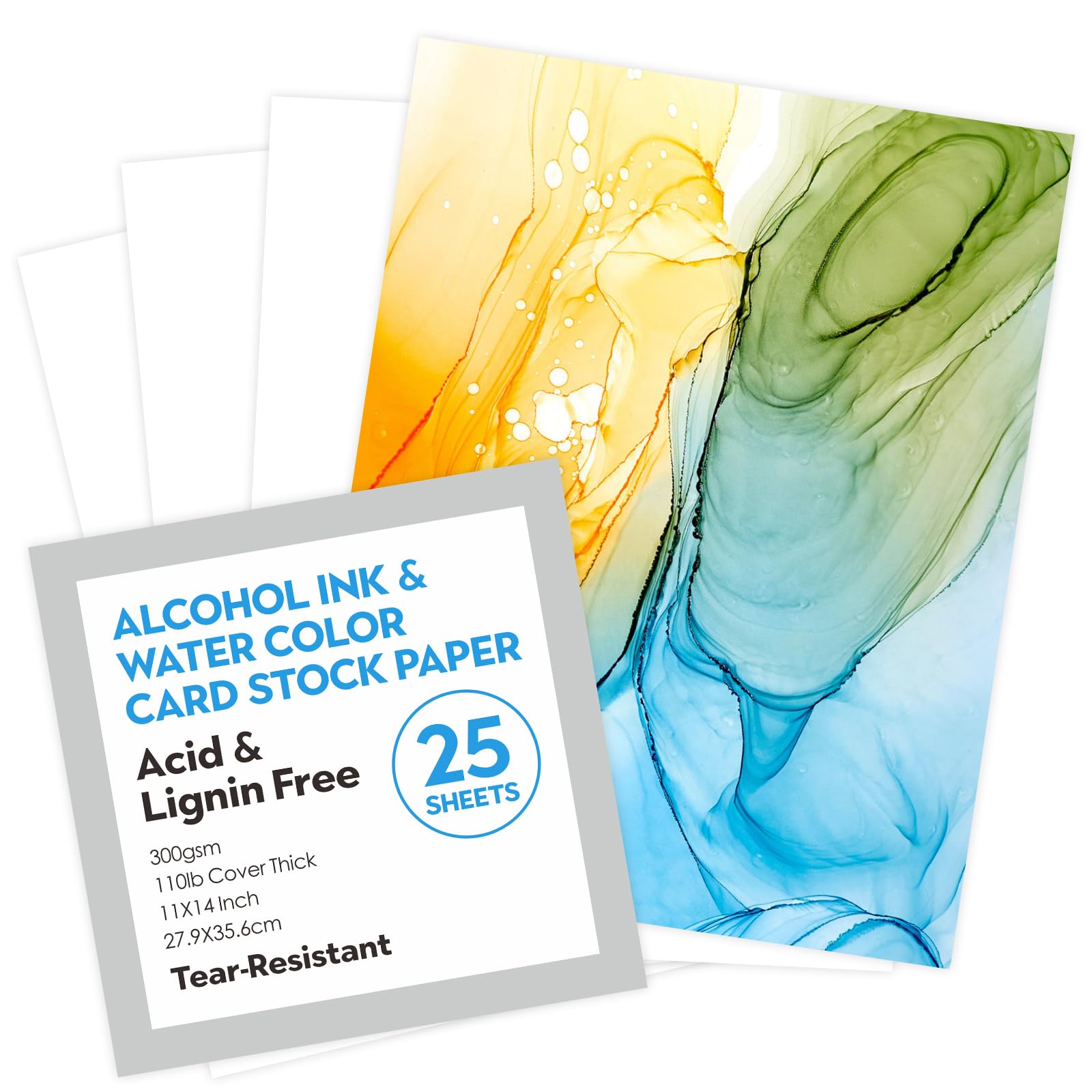 Amazon.com: 25 Sheets 8.5x11 Inch A4 Heavy Weight Alcohol Ink Paper ...