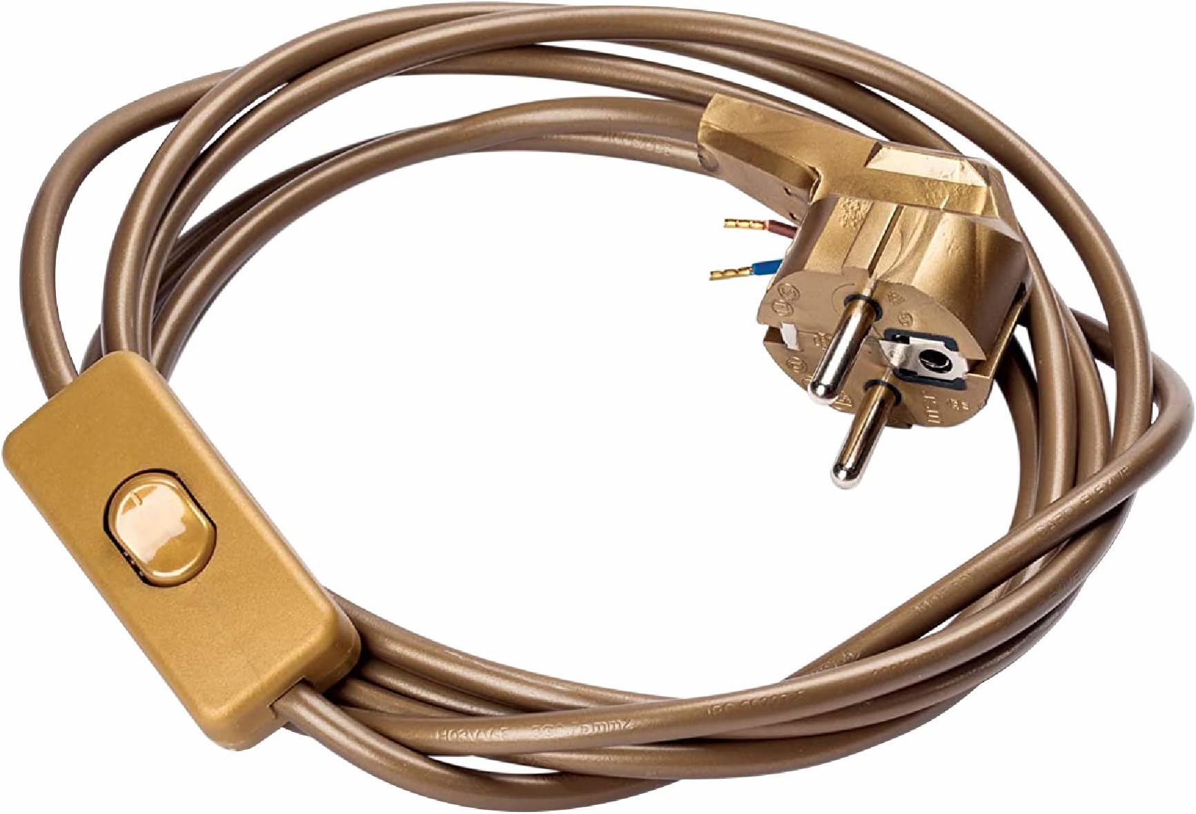 Zuleitung mit Stecker und Schalter 2 Meter Gold Anschlusskabel ...