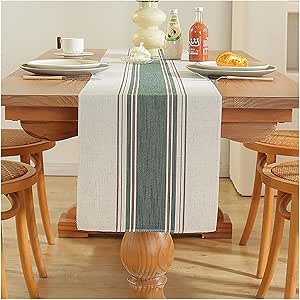 Amazon.com: Handmade Cotton Linen Table Runner, Farmhouse Style Macrame ...