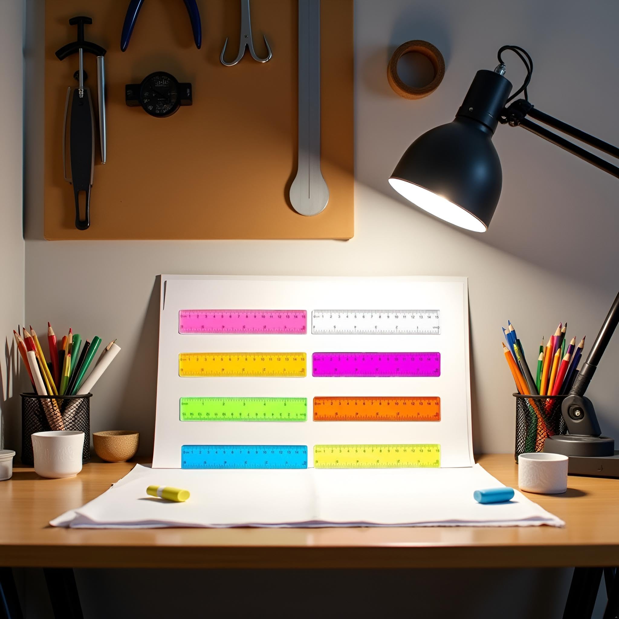 8 Pack Assorted Color Rulers Ruler 6 Inch - Clear Rulers - Assorted ...