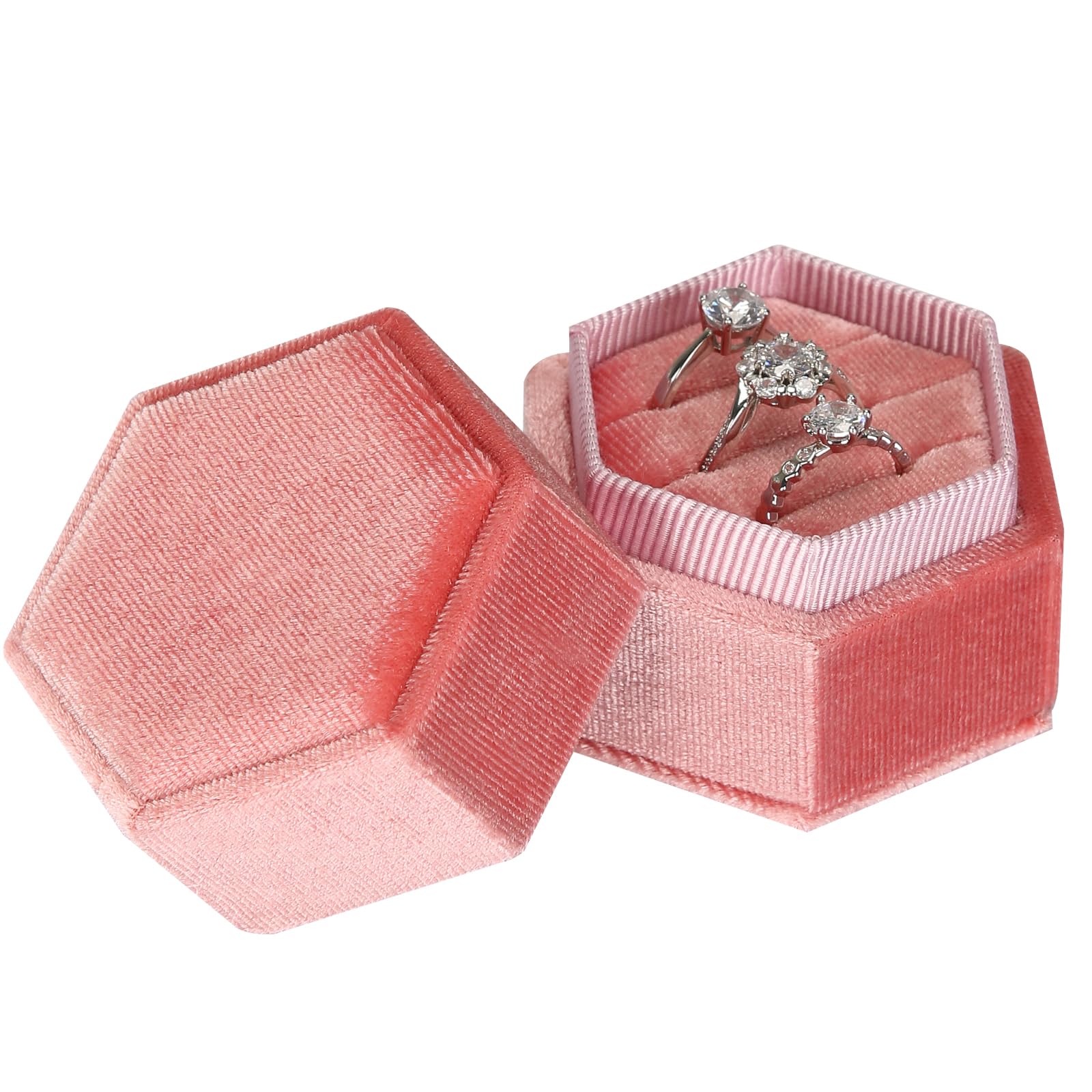 Amazon.com: KUKUVR Velvet Wedding Ring Box 1 2 3 Slots, Ring Box Holder ...