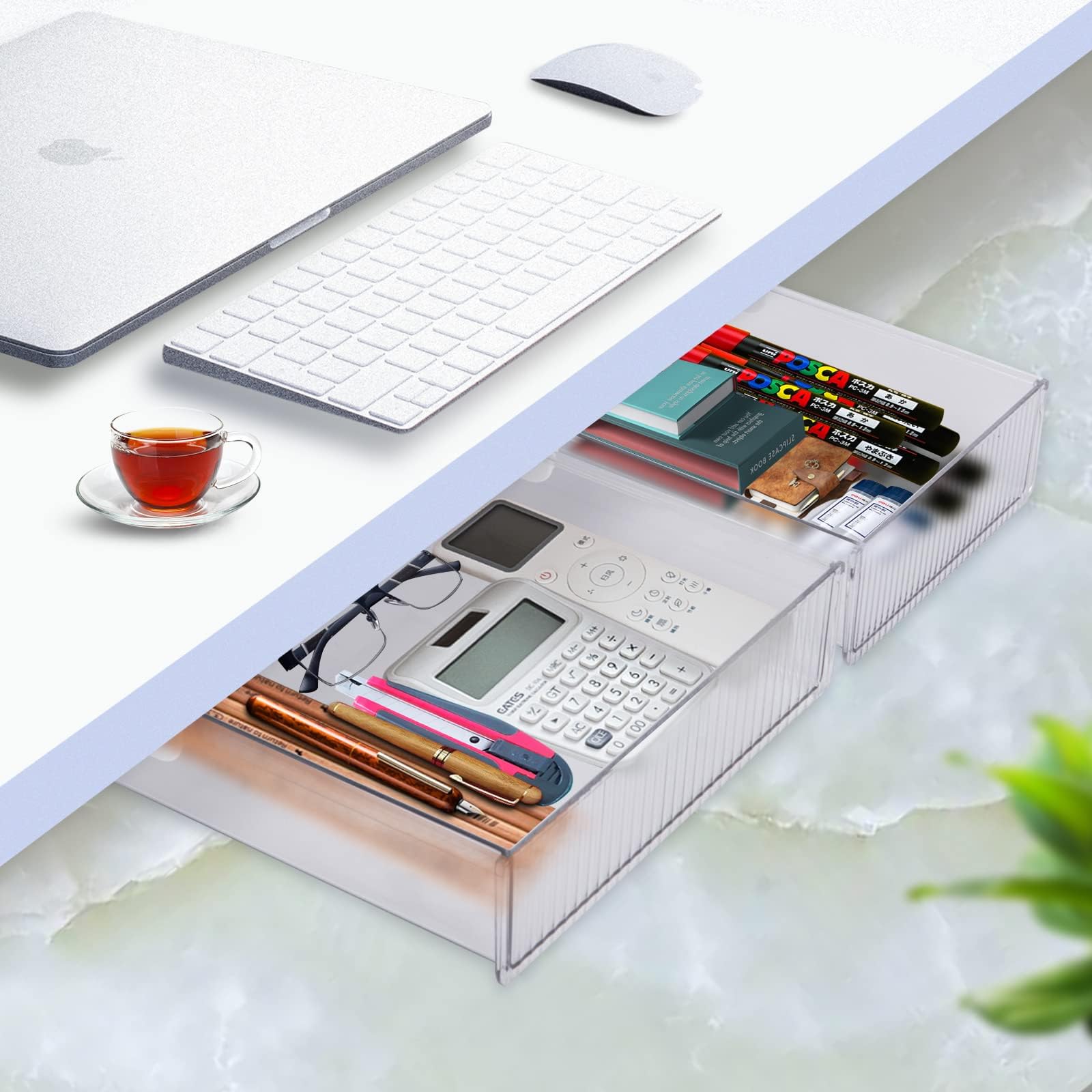 Amazon.com: Under Desk Drawer Slide Out - Wood Under Desk Storage Drawers, Self Adhesive Drawers ...