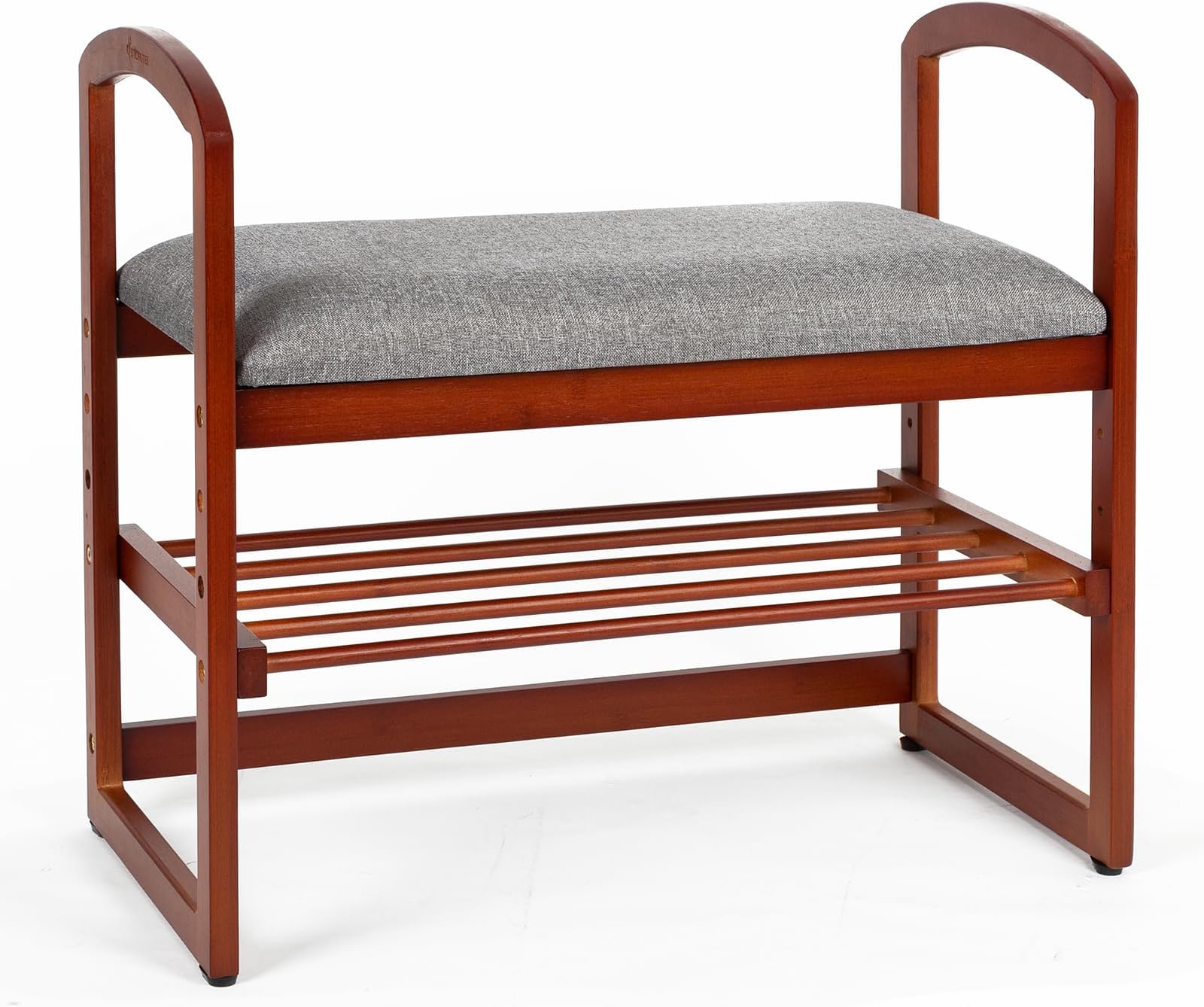 Amazon.com: StrongTek Elderly-Friendly Bamboo Shoe Bench with Armrests ...