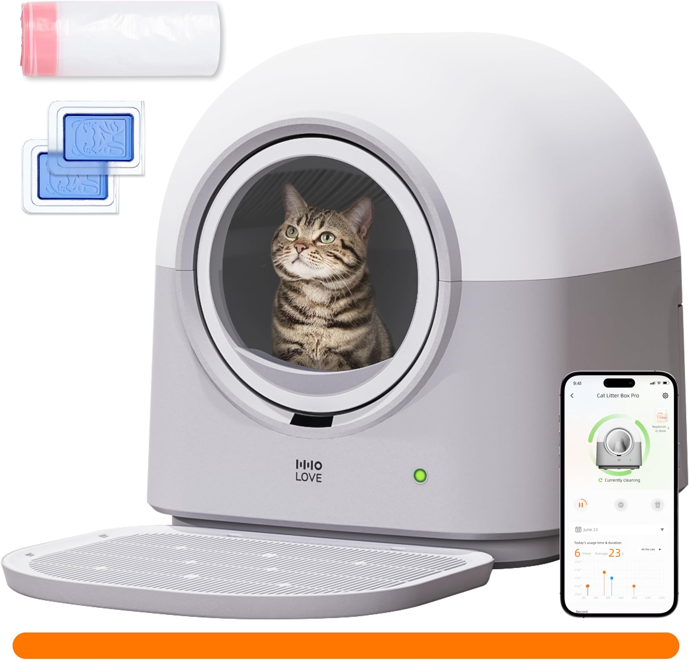 Amazon.com: Self Cleaning Litter Box - 2.2lb-23lb Cat Can Use, 100L ...