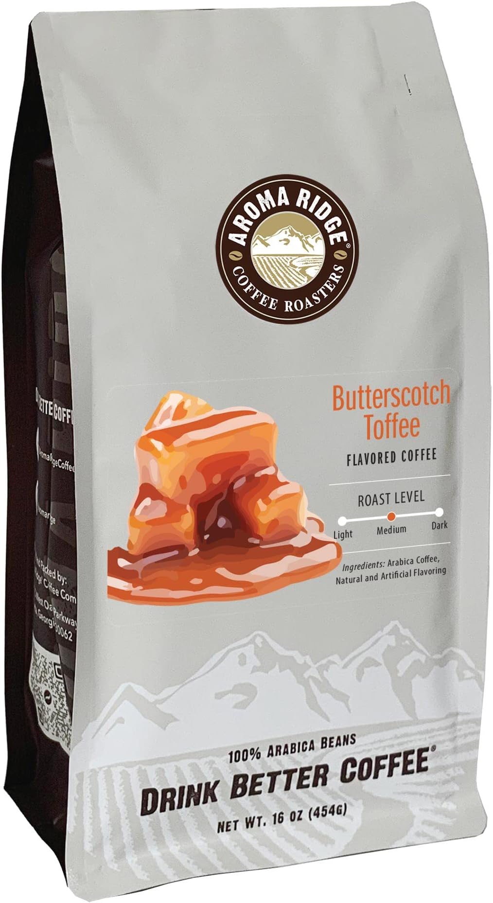 Amazon.com : Aroma Ridge, ButterScotch Toffee Flavored Coffee, Medium ...