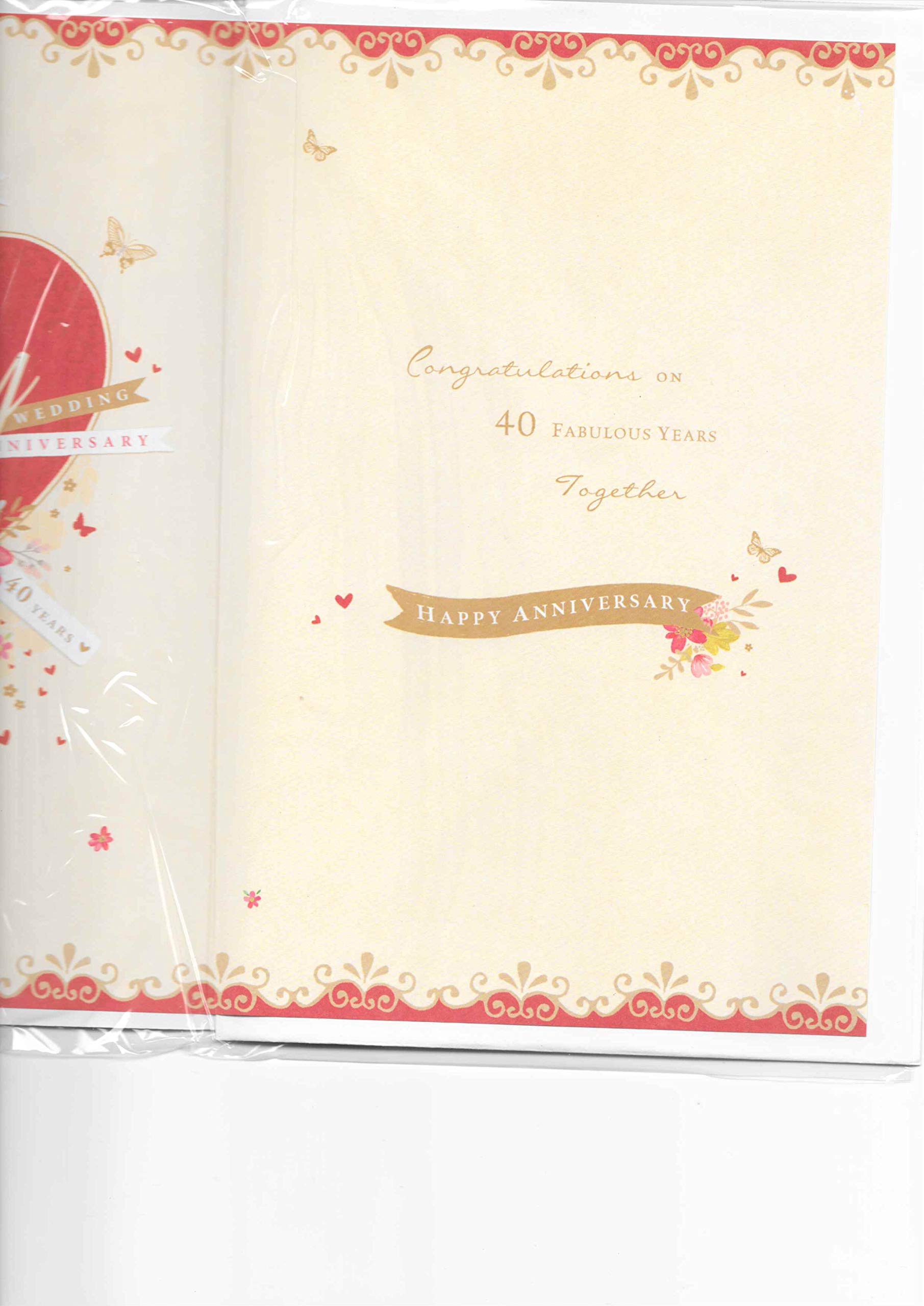 Ruby Wedding Anniversary Greeting Card 15 x 23 cm Quality Card Happy ...