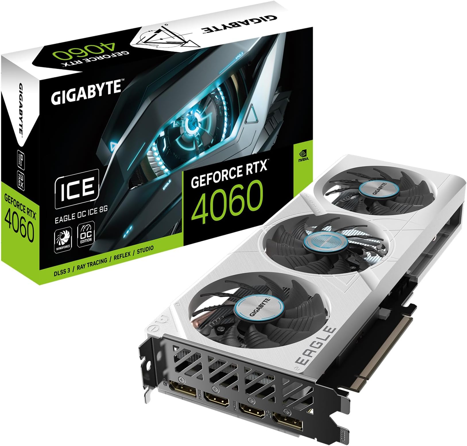Amazon.com: GIGABYTE GeForce RTX 4060 Eagle OC ICE 8G Graphics Card, 3X ...